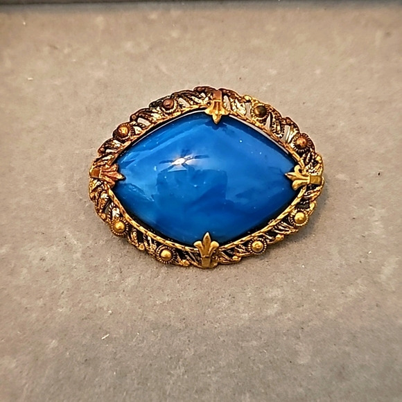 Jewelry | Antique Blue Stone Brooch | Poshmark